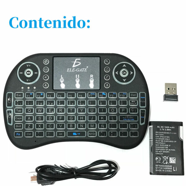 Mini Teclado Español Inalambrico Bluetooth Iluminado Usb Recargable Con ...