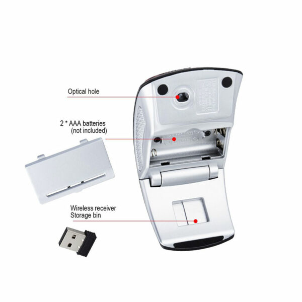 Mouse Inalámbrico Plegable Wireless Abatible Dpi 1200 - ELE-GATE