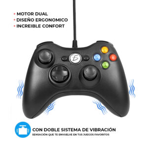 Control Xbox 360 Alámbrico ELE-GATE | 2 Metros Gamepad