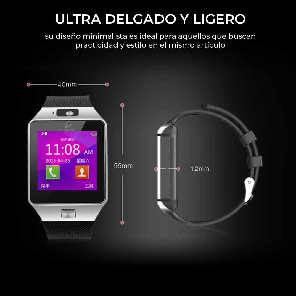 Reloj Celular Sim Smartwatch Dz09 Cámara Inteligente Android - ELE-GATE
