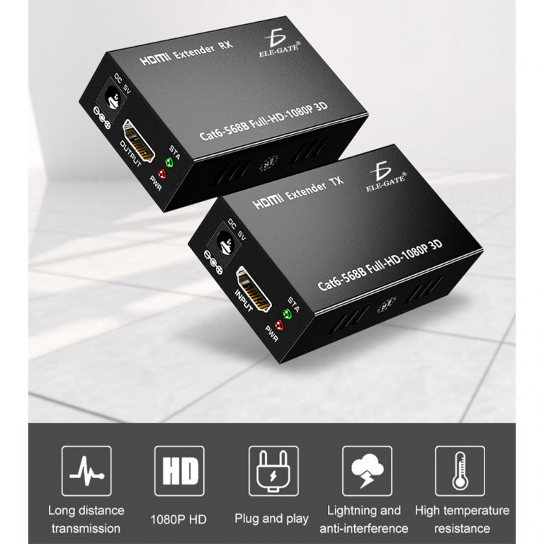 Kit De Extensores De Hdmi Utp Cat 6 1080p 60 Metros - ELE-GATE