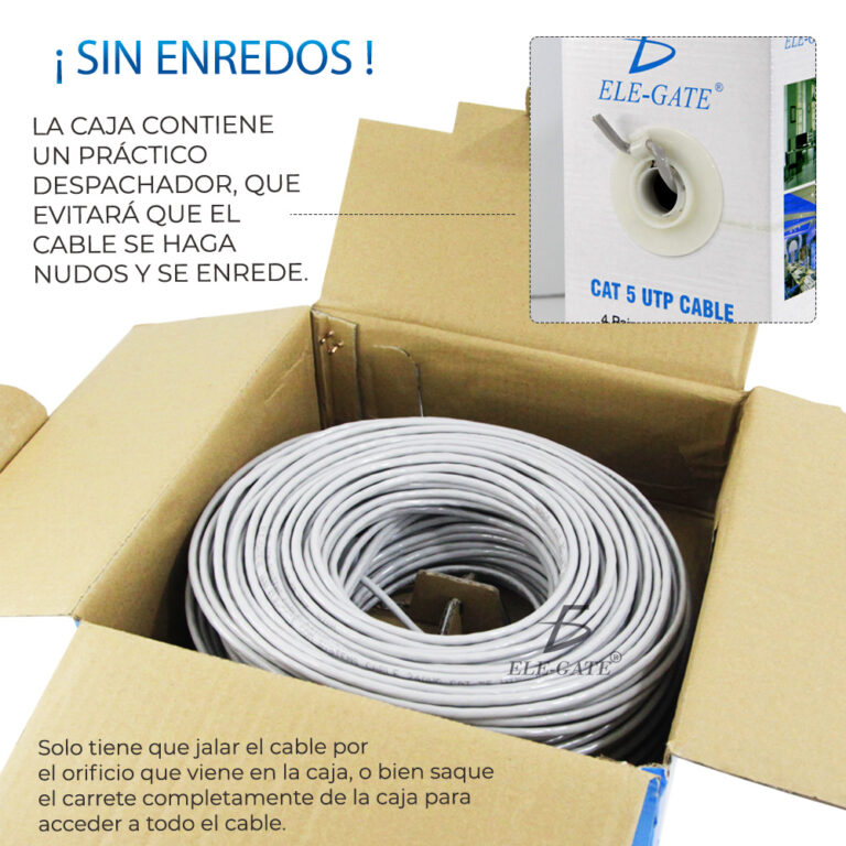 100 Metros Cable Blanco Red Utp Cat 5e Rj-45 Cober – ELE-GATE