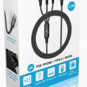 Cable Celular Usb Reforzado 3-1 Micro Usb Tipo C Lightning - ELE-GATE