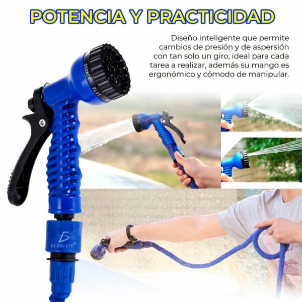 Manguera Flexible Expandible 15 Metros Pistola Jardin - ELE-GATE