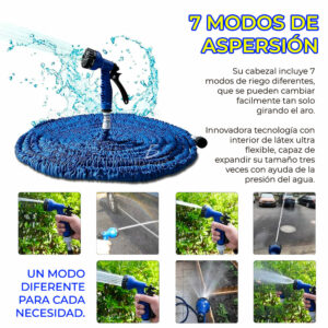 Manguera Flexible Expandible 15 Metros Pistola Jardin - ELE-GATE