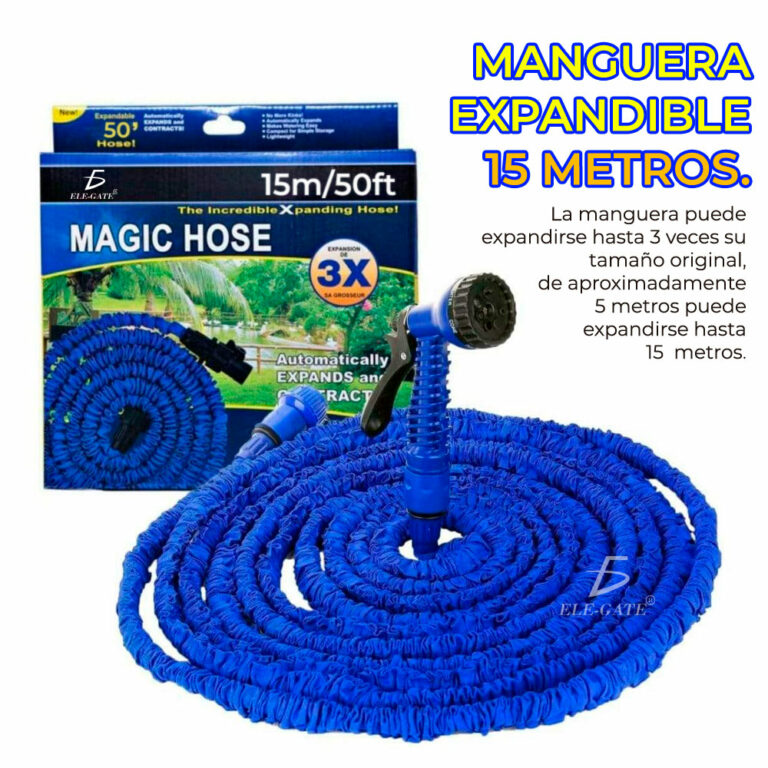 Manguera Flexible Expandible 15 Metros Pistola Jardin - ELE-GATE