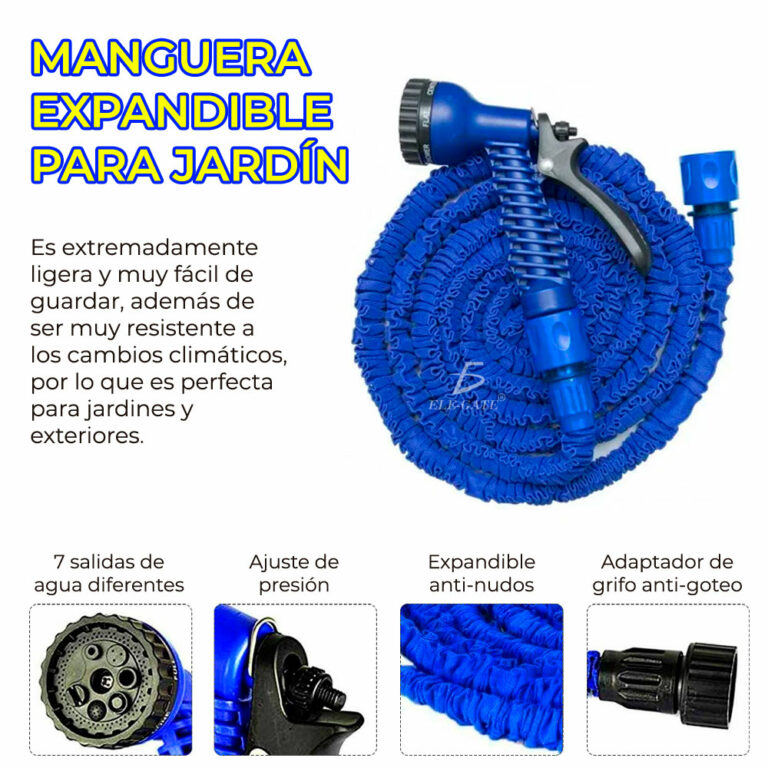 Manguera Flexible Expandible 15 Metros Pistola Jardin - ELE-GATE