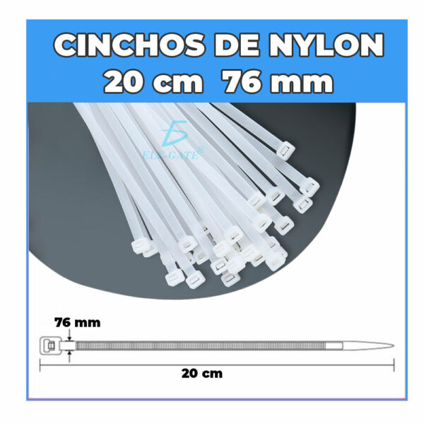 Bolsa Cinchos Plásticos 80 Lb 7.6*200mm Paquete 100 Pzas - ELE-GATE