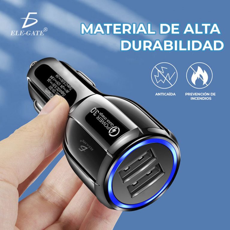 Turbo Cargador Para Auto Carga Rapida Qc 3.0 | 2 Puertos Usb – ELE-GATE