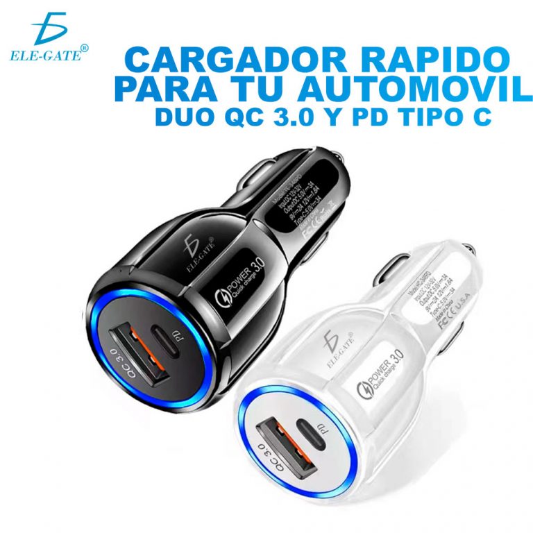 Cargador Auto Encendedor Usb Carga Rápida Qc3.0+pd Tipo C - ELE-GATE