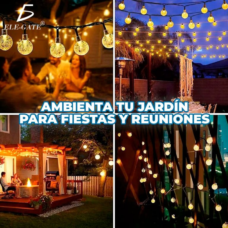 Tira De 20 Luces Led RGB Solares Para Jardín Exteriores - ELE-GATE