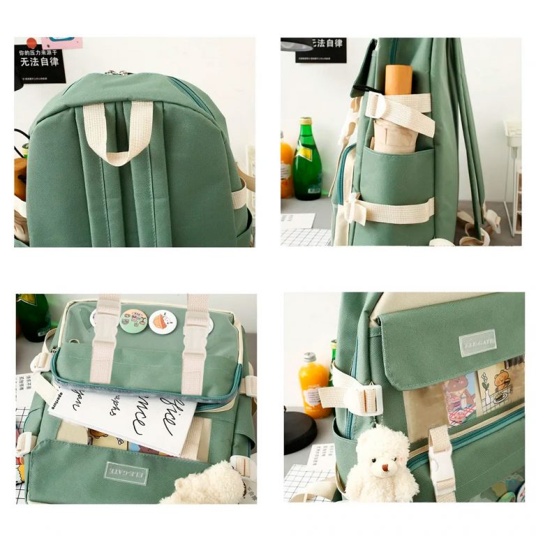 Set 4 Mochila Bolsas Escolar Estudiante Lona Gran Capacidad - ELE-GATE