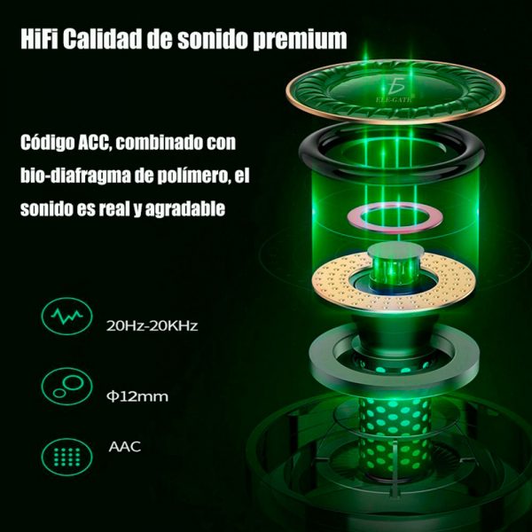 K55 Audífonos Inalámbricos Intraurales Gamer In-ear - ELE-GATE