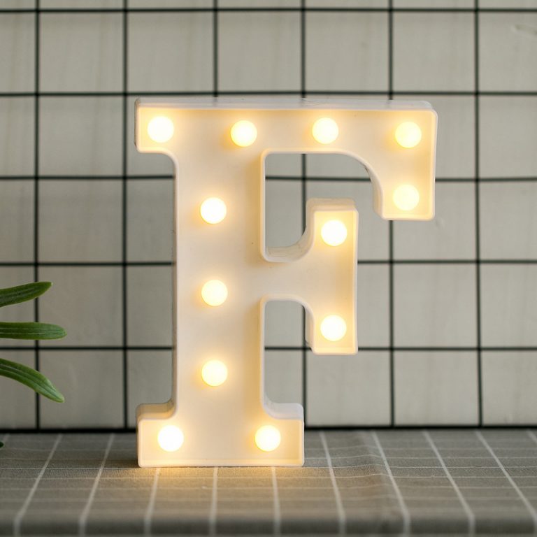 Led Letras F 3d Luces Foco Lampara Decora Abecedario - ELE-GATE