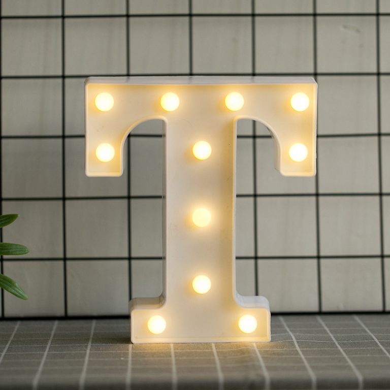 Led Letras T 3d Luces Foco Lampara Decora Abecedario - ELE-GATE