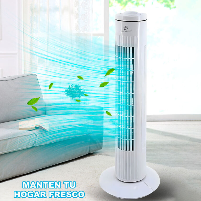 Ventilador De Torre 76cm Con 3 Velocidades Y Giro De 90 Grados Ele Gate