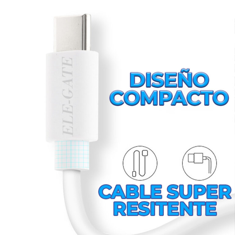 Cable USB - Tipo C IPHONE Carga Rápida 3 metros Super Flash - ELE-GATE