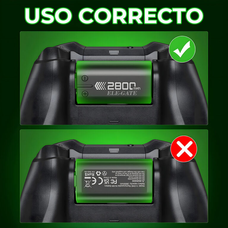 Cargador de Pilas para Xbox con 4 Baterías 2800mAh | -25… – ELE-GATE