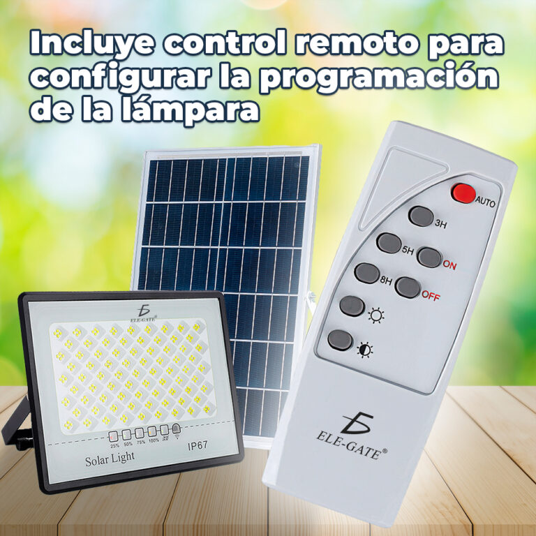 Luz Led de 50W con Panel Solar para Uso en Exterior – ELE-GATE