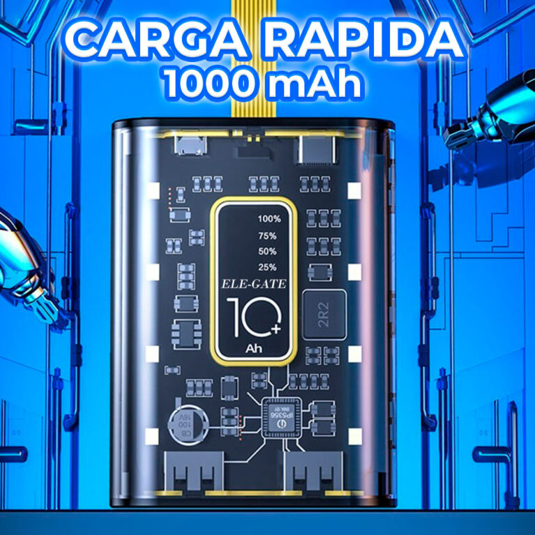 Mini Power Bank 10000mAh con Pantalla Digital Inteligente y Luz LED ...