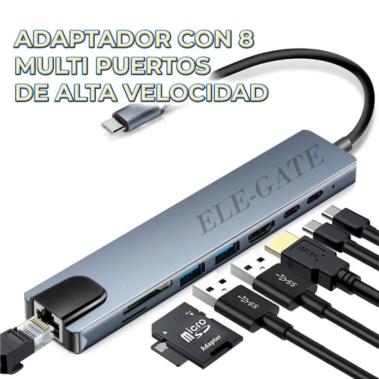 Hub USB 3.0 de 8 Puertos Tipo C | Alta Velocidad -20% $160 – ELE-GATE