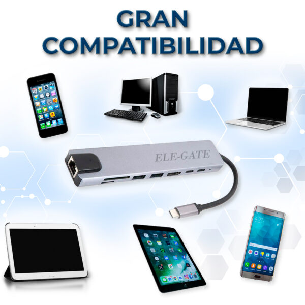 Hub USB 3.0 de 8 Puertos Tipo C | Alta Velocidad -20% $160 – ELE-GATE