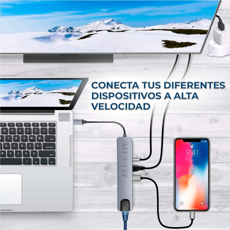 Hub USB 3.0 de 8 Puertos Tipo C | Alta Velocidad -20% $160 – ELE-GATE