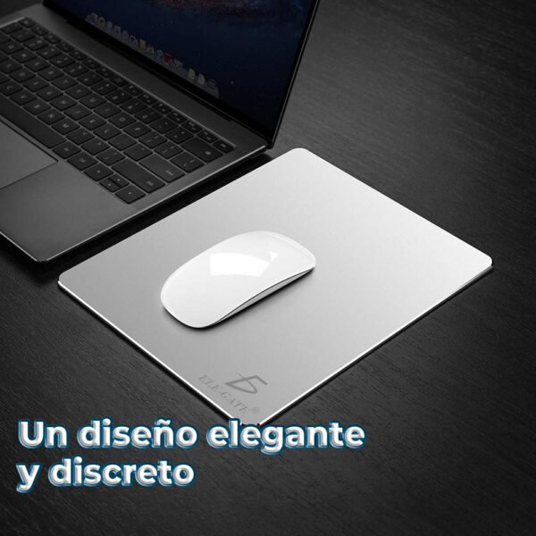 Mouse Pad Rectangular de Aluminio Plateada de 23×18 – ELE-GATE