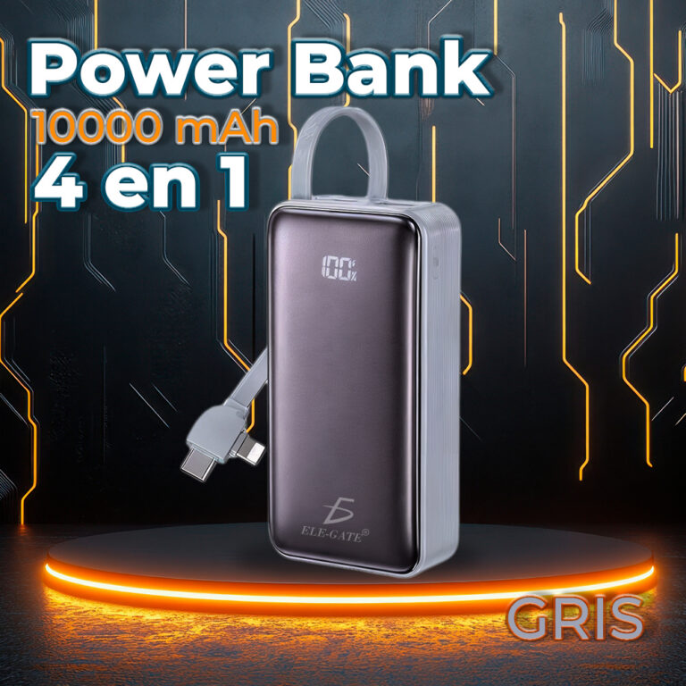 Power Bank 10000 mAh | Carga Rápida 22.5W Dual USB-C y Lightning – ELE-GATE
