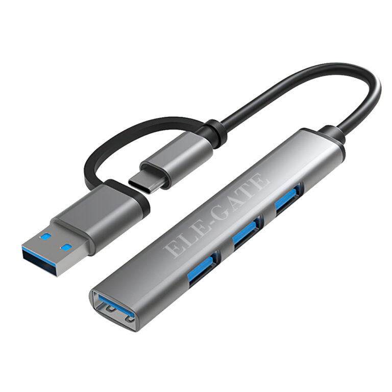 Hub USB Type C 3.0 2 en 1 ELE-GATE | 4 Puertos 5Gbps – ELE-GATE