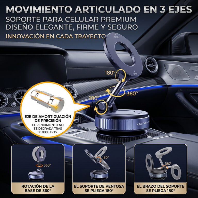 Soporte Magnético para Celular de Auto 360° Plegable | Base con ...